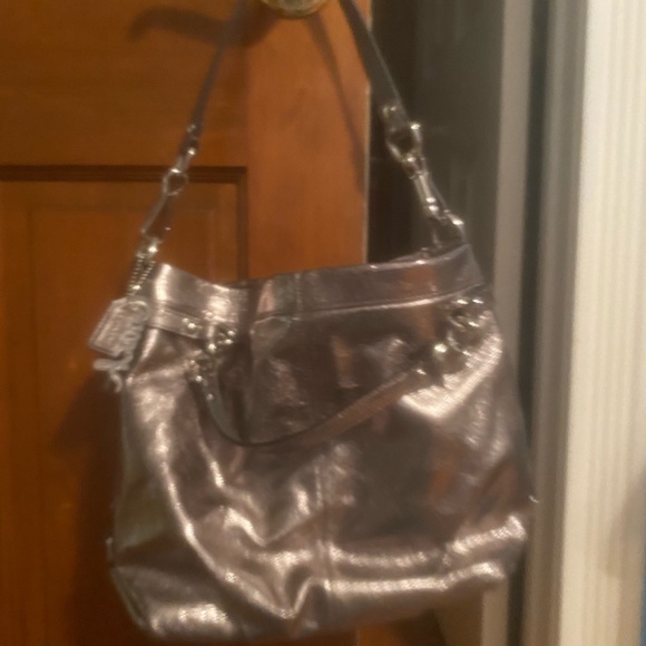Coach | Bags | Coach Leather Pewter Color Purse | Poshmark
